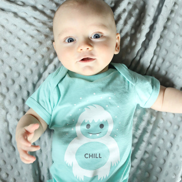 Hand Screen Printed Chill Yeti Baby Onesie - ria & rocco